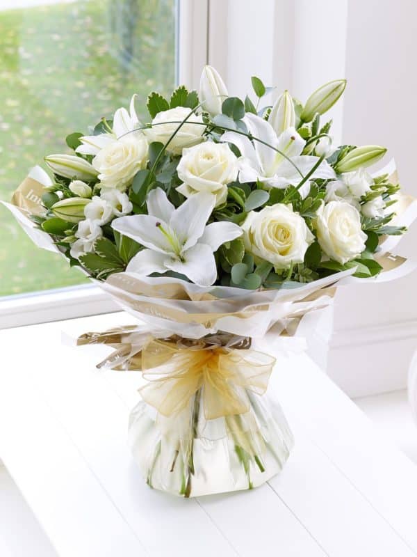 Wonderfully White Sympathy Hand-tied - Flower Studio